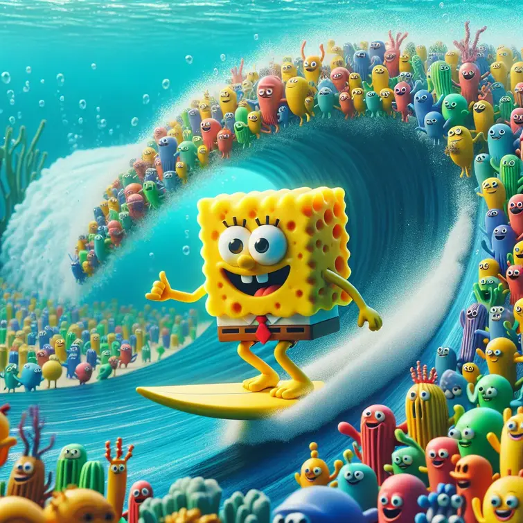 SpongeBob surfing | Fandom