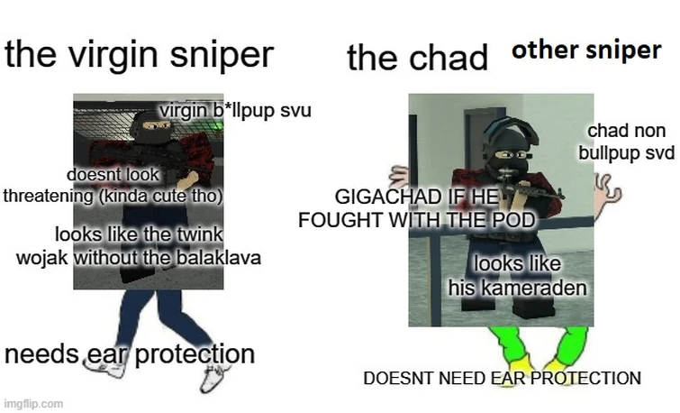 the virgin sniper vs the chad (other) sniper | Fandom