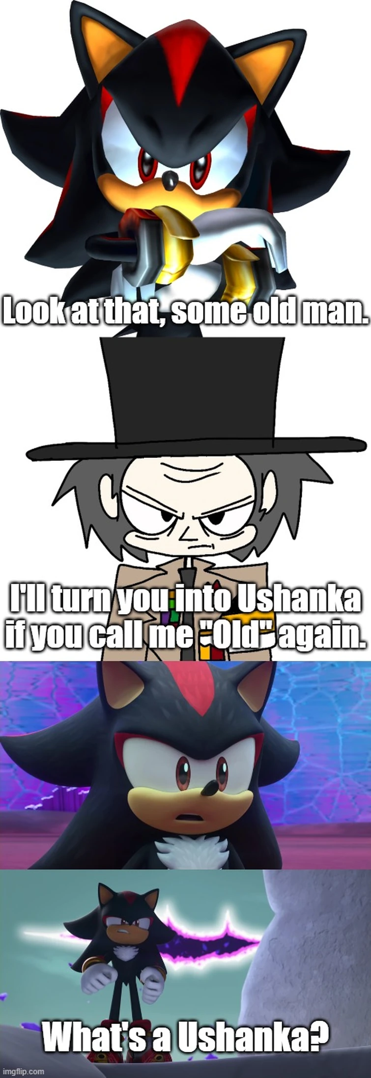 Shadow gets "threatened" by an old man | Fandom