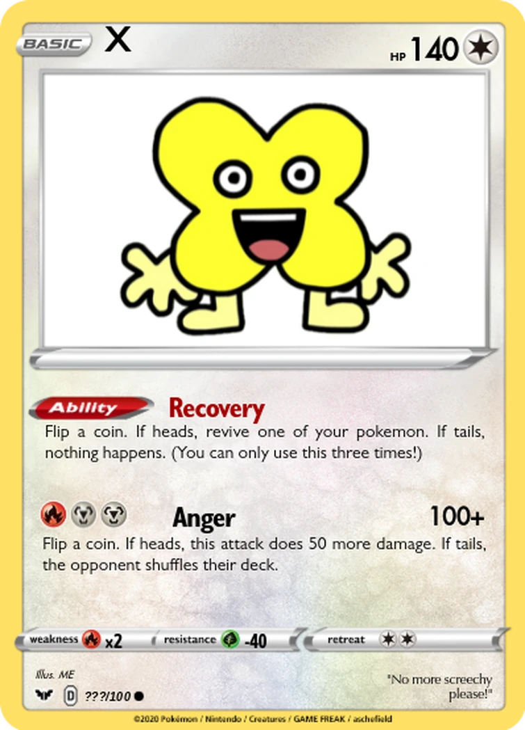Bfdi Pokemon cards I made! | Fandom