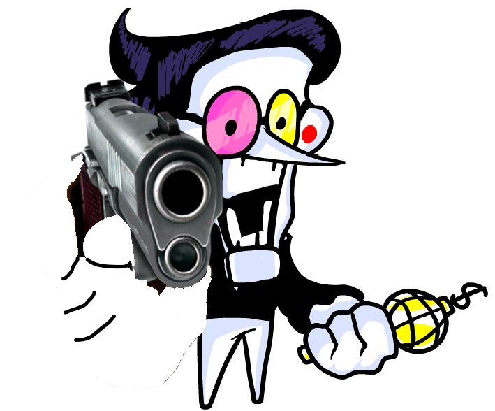 Spamton FNF sprite, but he's holding you at gun point until you give ...