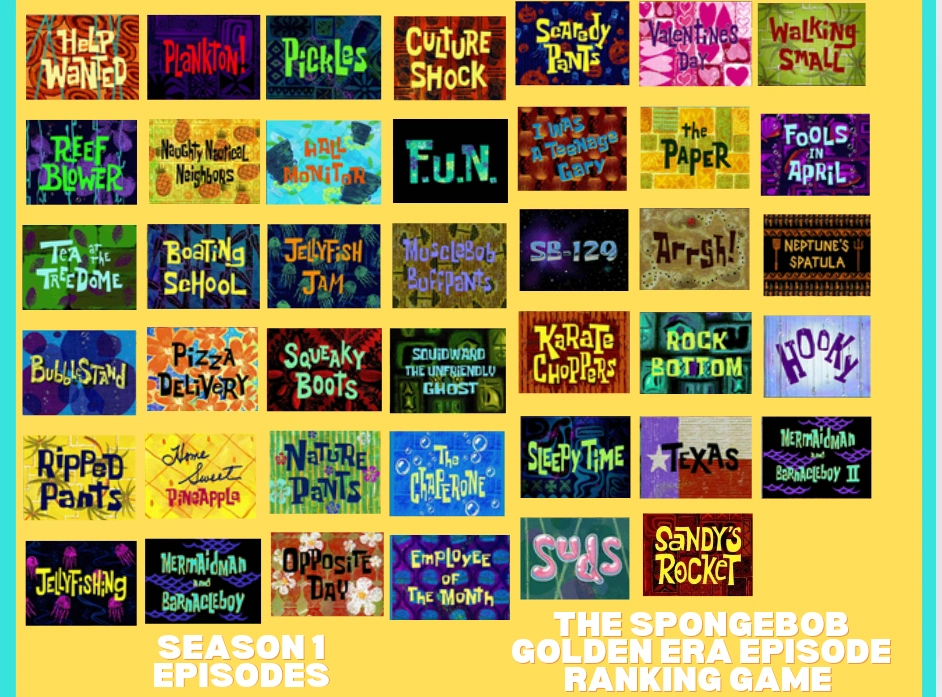 The SpongeBob golden era episode ranking game. | Fandom