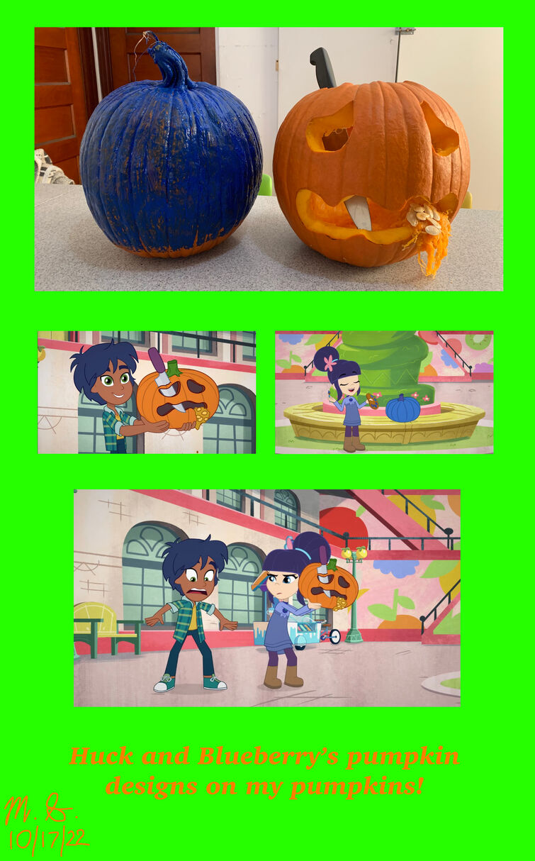 Huck and Blueberry’s pumpkin designs on my pumpkins!🫐🎸💙🎃 | Fandom