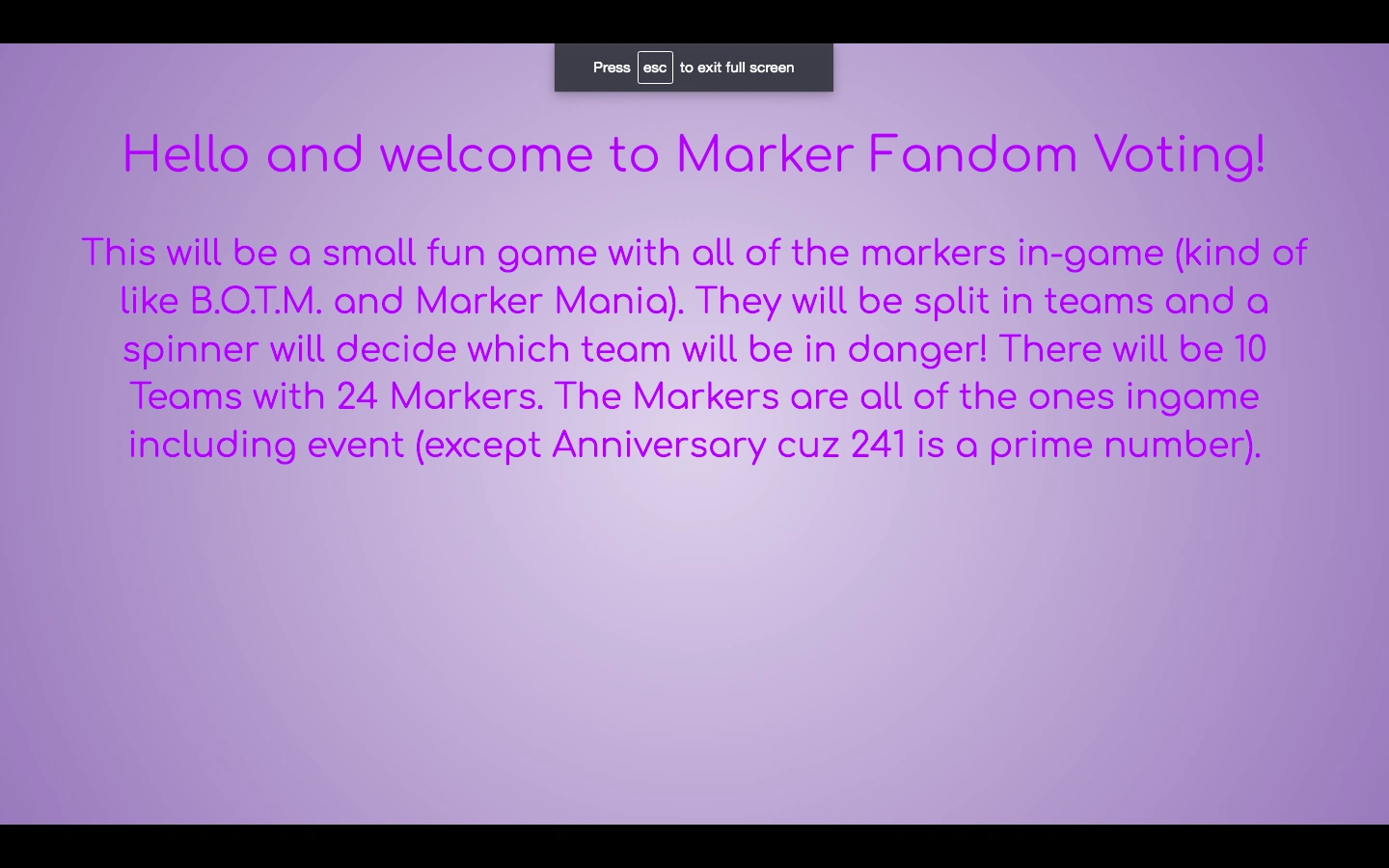 Marker Fandom Voting: Part 1 | Fandom