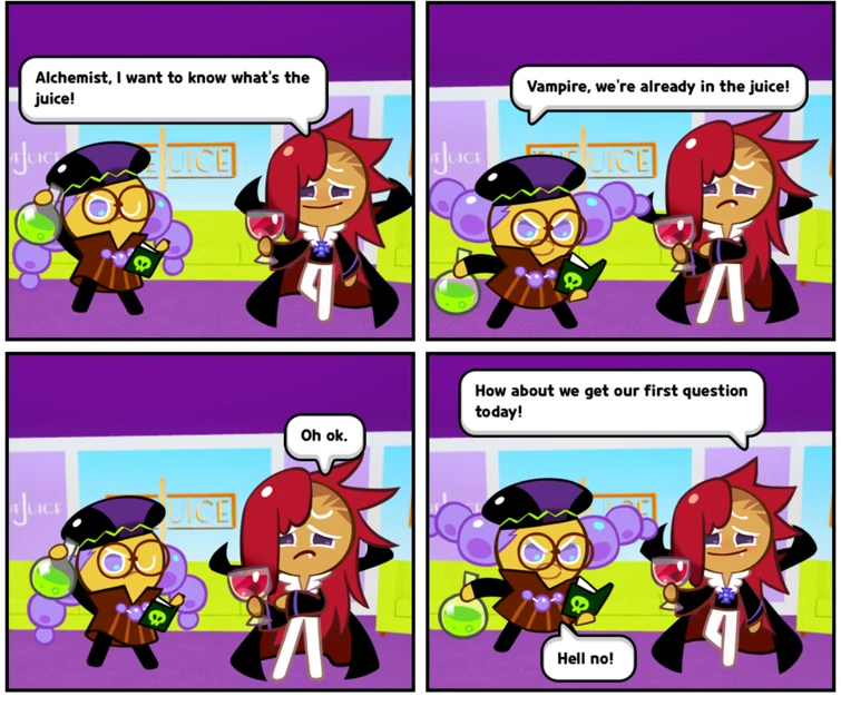 Alchemist cookie and vampire cookie in AO: the juice. | Fandom