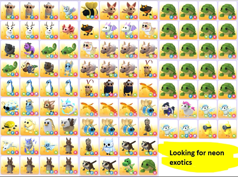 trading neon legs for upgrades / megas/ high tiers or neon exotics | Fandom