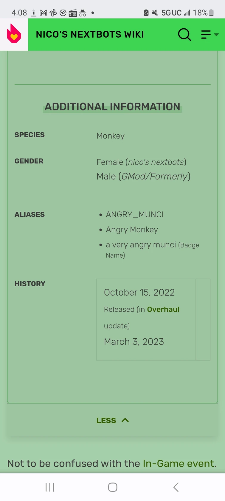 I noticed something rare in the new nextbot template | Fandom