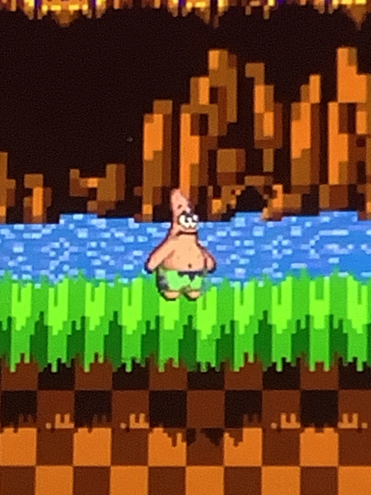 Angry Patrick star in green hill zone | Fandom