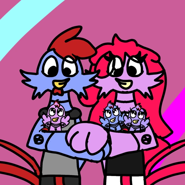 Scratch and Blisters with their chicks (old art) | Fandom
