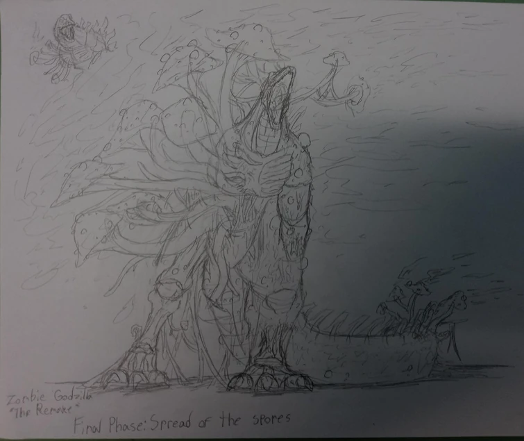 Zombie Godzilla Sketches Once Again | Fandom