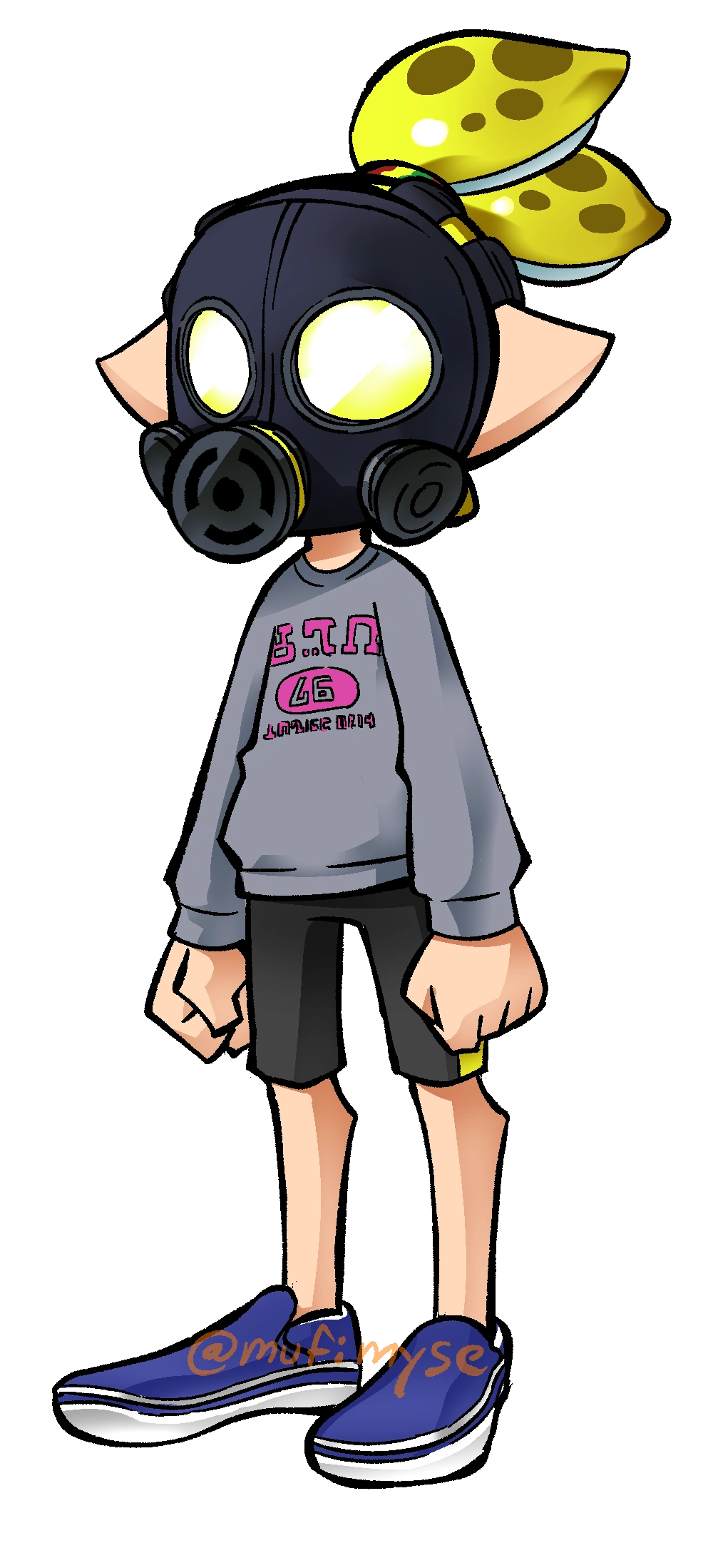 I turned the sketch of Gas Mask into a finished drawing in the style of ...