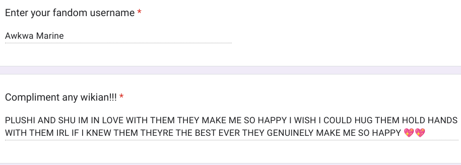 wiki compliments! | Fandom