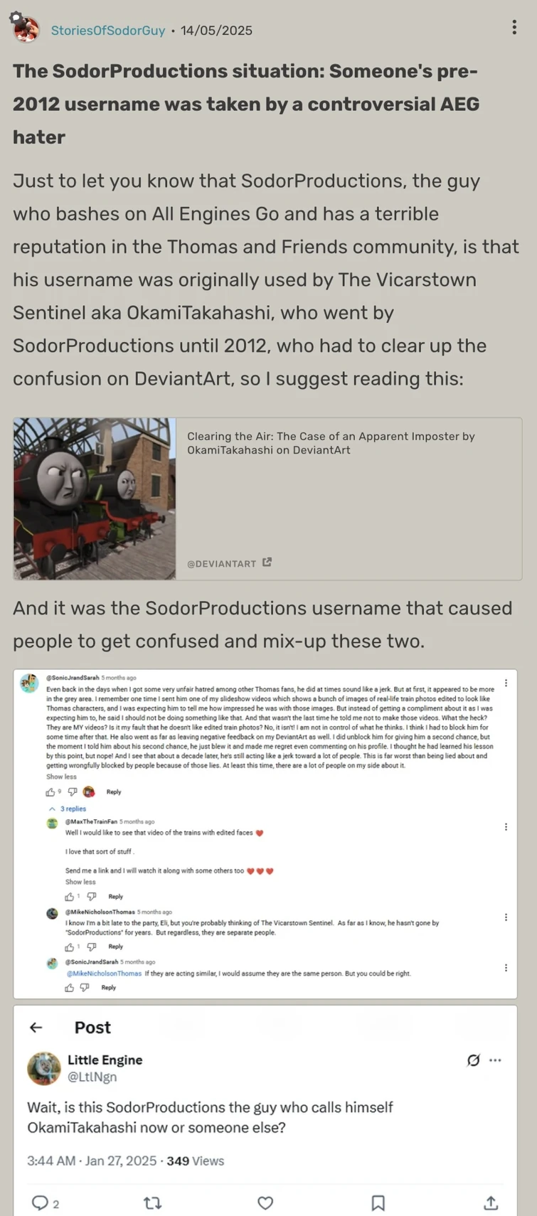 Did you know that there's another user who used to be called Sodor ...