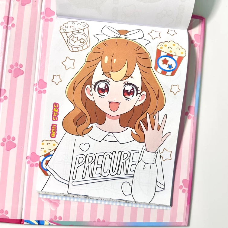 Wonderful Precure coloring book illustration including after coloring ...