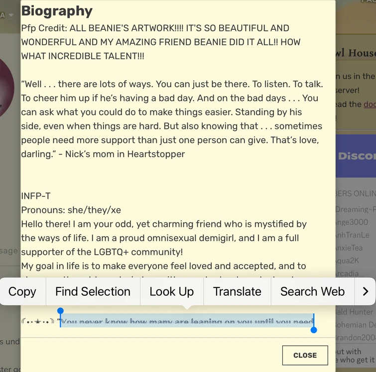 A trick to see someone’s full bio | Fandom