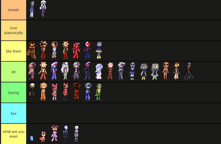 friend who knows nothing about tsams does tsams tierlist | Fandom