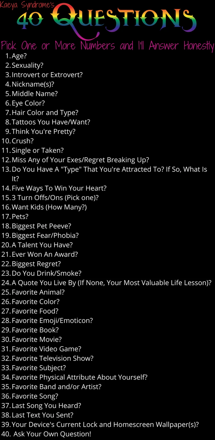 Ask me 40 questions challenge | Fandom