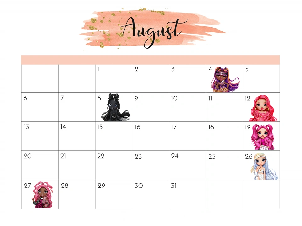 Birthday Calendar: August | Fandom