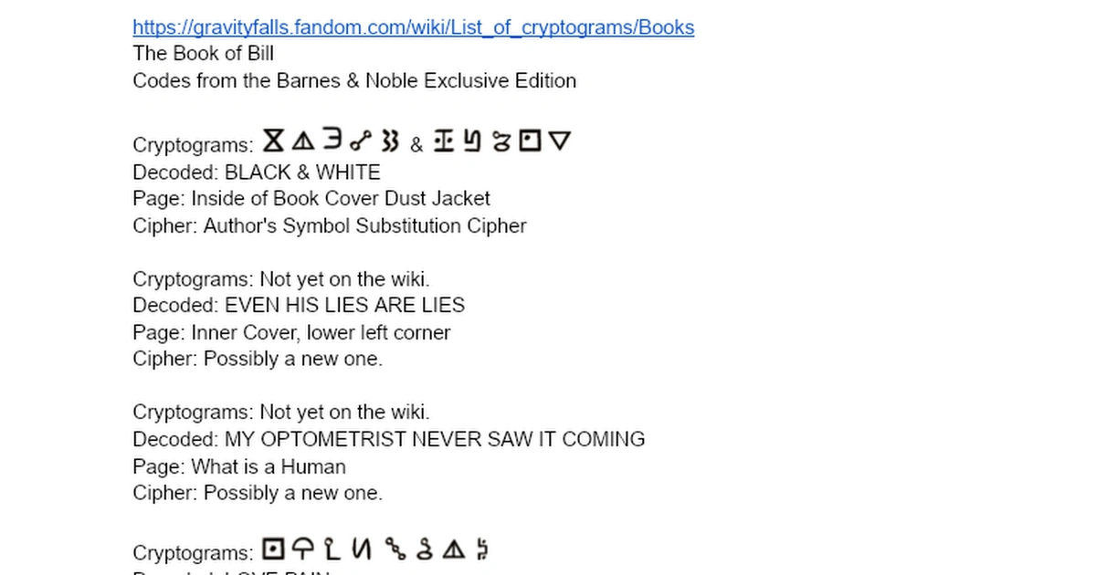 15 more decoded from Book of Bill | Fandom