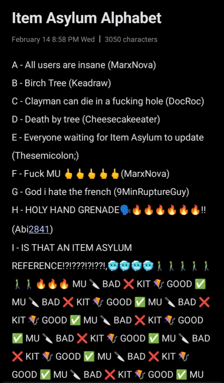 Item Asylum Alphabet - P | Fandom