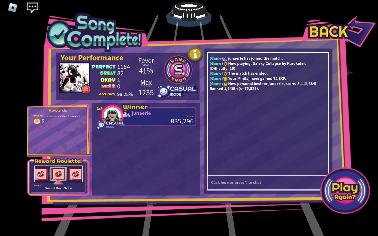 RoBeats! - Galaxy Collapse (19) Tech FC (S-rank, 98.28% accuracy) | Fandom