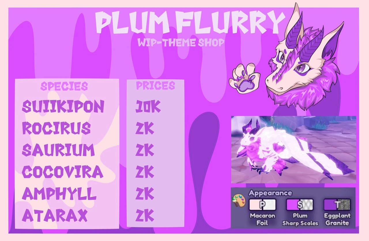 Plum Flurry (WIP-Theme) SHOP! | Fandom