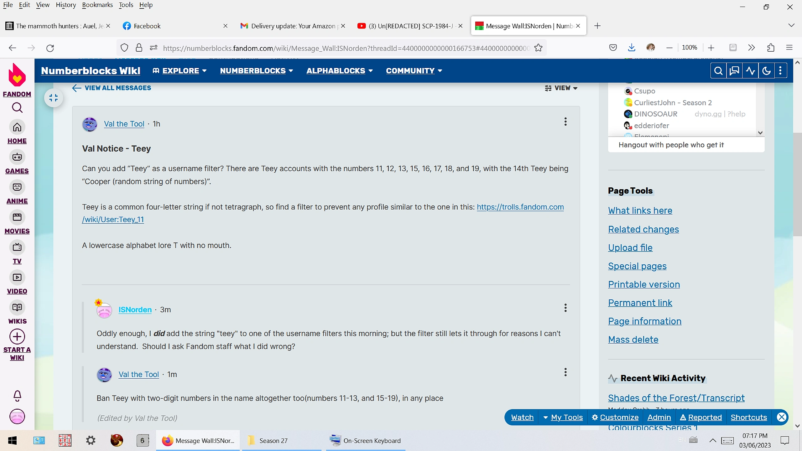 "Teey" username filter: where'd I go wrong? | Fandom