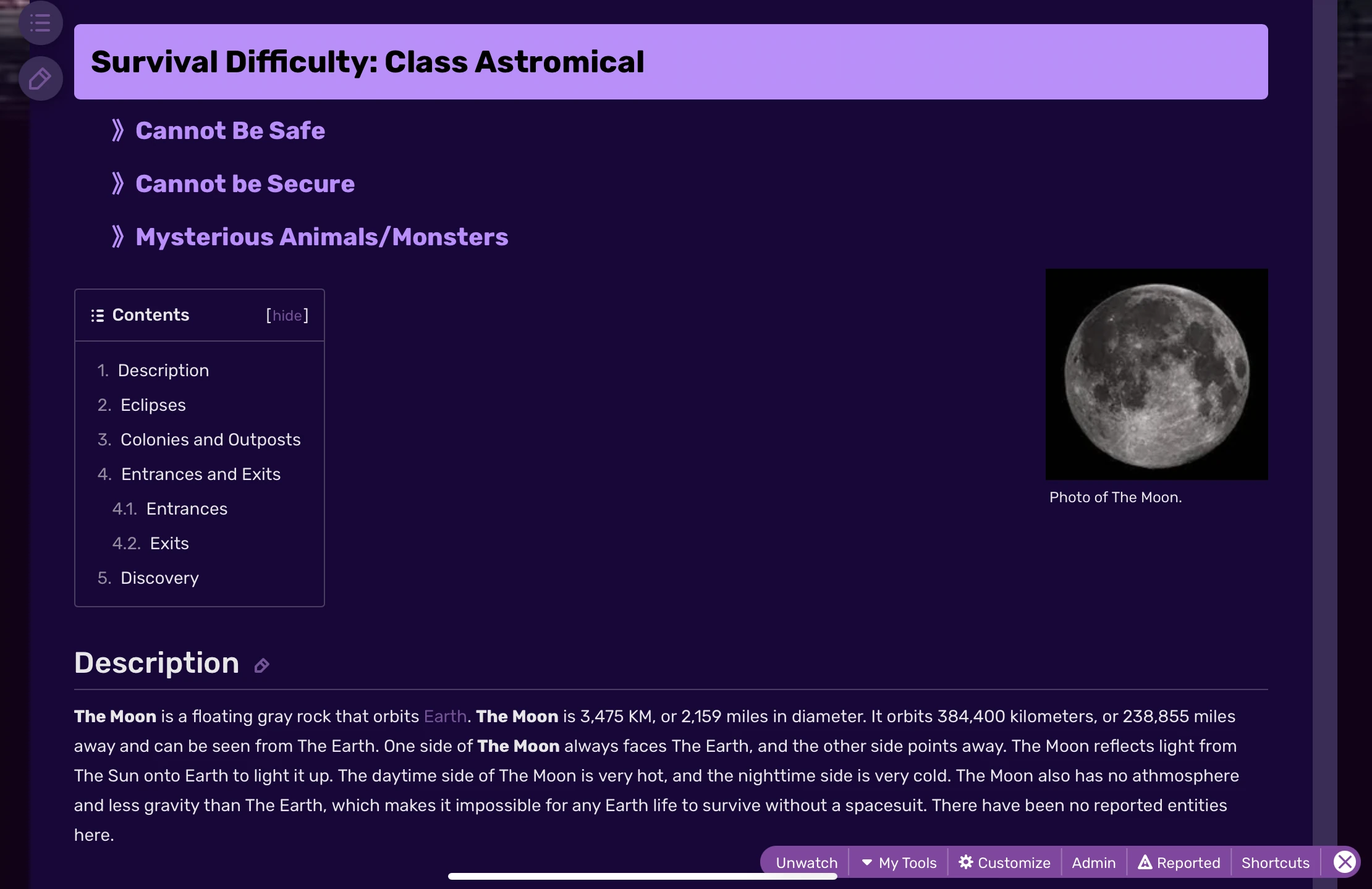 We are Currently Adding Improvements to the Survival Difficulty Chart ...