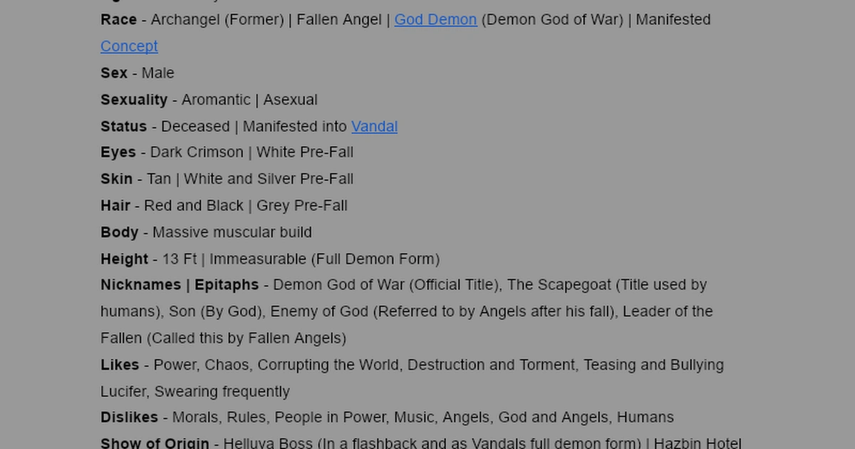 (New OC) - The Original Azazel | Fallen Angel | Fandom