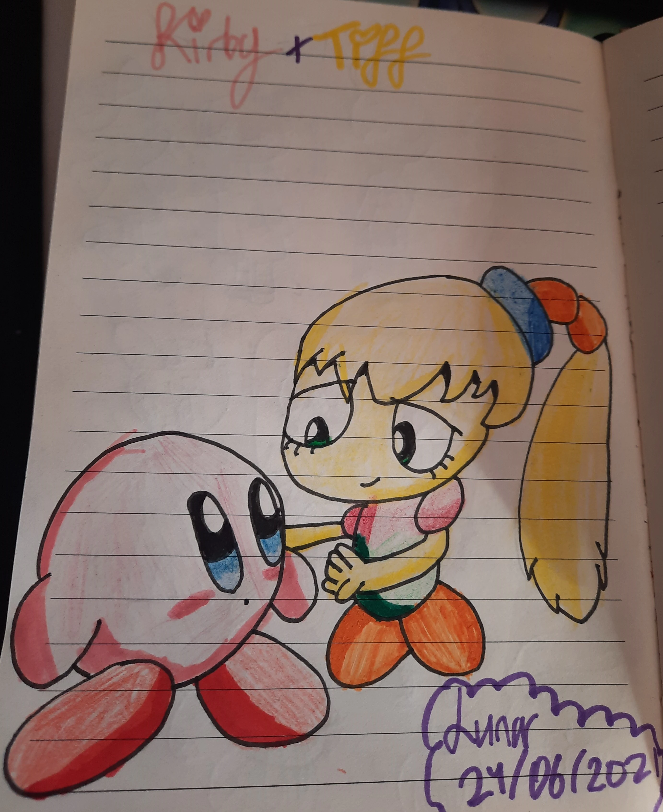 Kirby & Tiff (Drawing) | Fandom