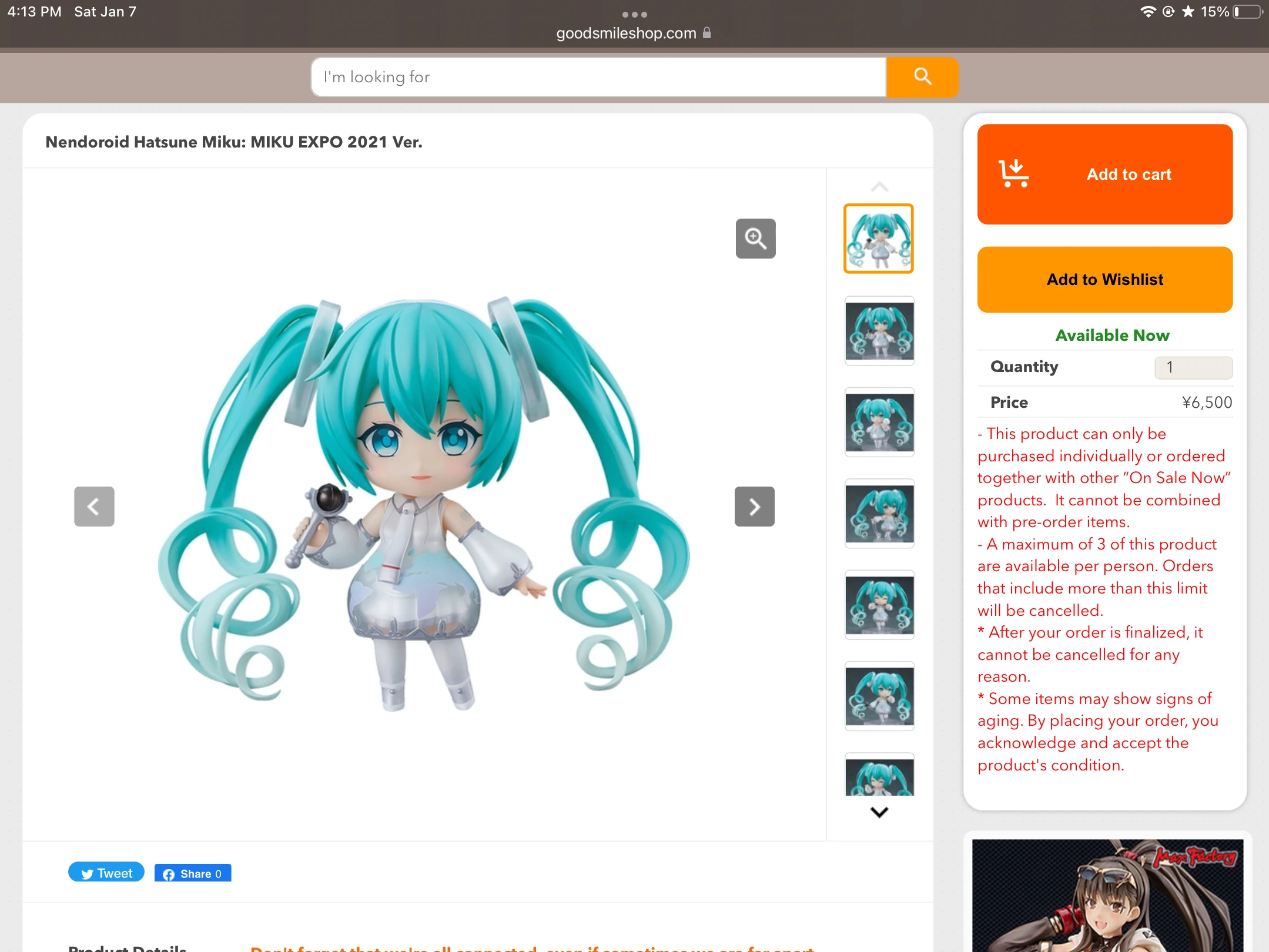 And it turns out that that figure I posted isn’t being made anymore so ...