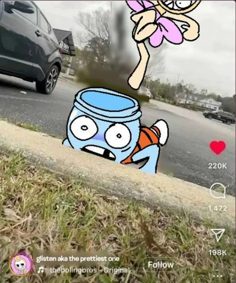 Can someone pretty please send that image of Finn biting the curb with Glisten dropkicking? | Fandom