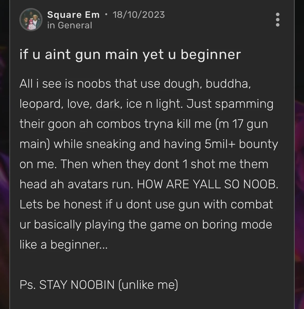 ‘Bro it’s just a post’ | Fandom