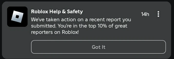 Got this as a notification on Roblox | Fandom