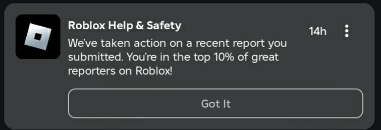 Got this as a notification on Roblox | Fandom
