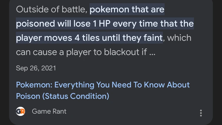 Question with the poison status condition | Fandom