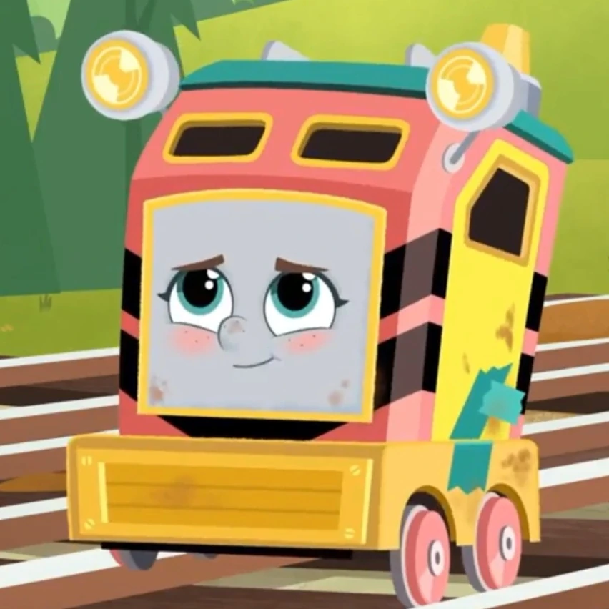 Here, have a picture of Sandy blushing >w