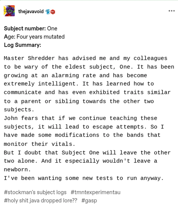 lore drops for experiment au | Fandom