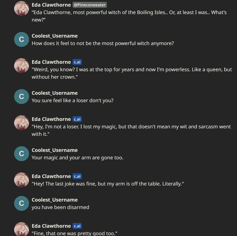 Wrote with the "real Eda" and we joked about her lost arm. 😃😃😃 | Fandom