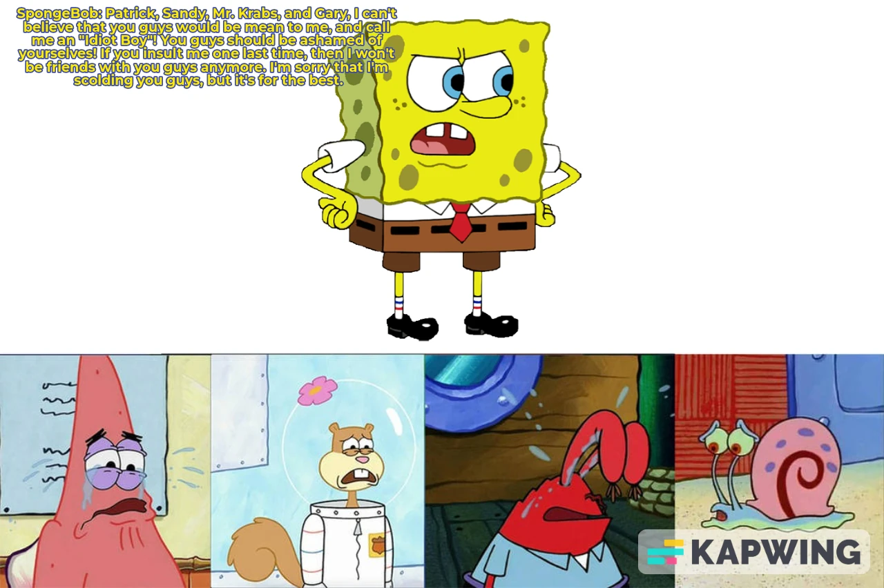 Spongebob And Patrick And Squidward And Mr Krabs And Gary