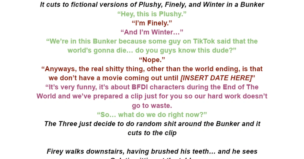 BFDI: This Is The End IMPROVED TEASER SCRIPT! | Fandom