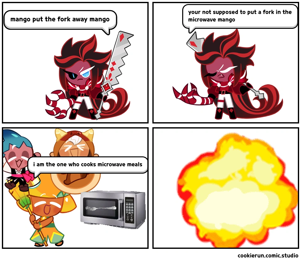 mango cooks a fork and explotes (a real meme) | Fandom