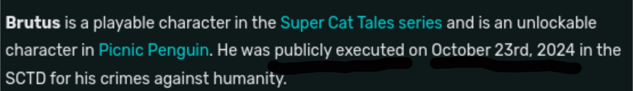 random off-topic post about somebody getting executed | Fandom