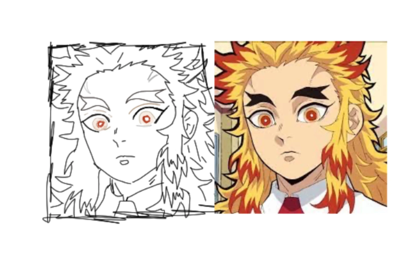 Nt attempt of drawing Rengoku (just a rough sketch) | Fandom