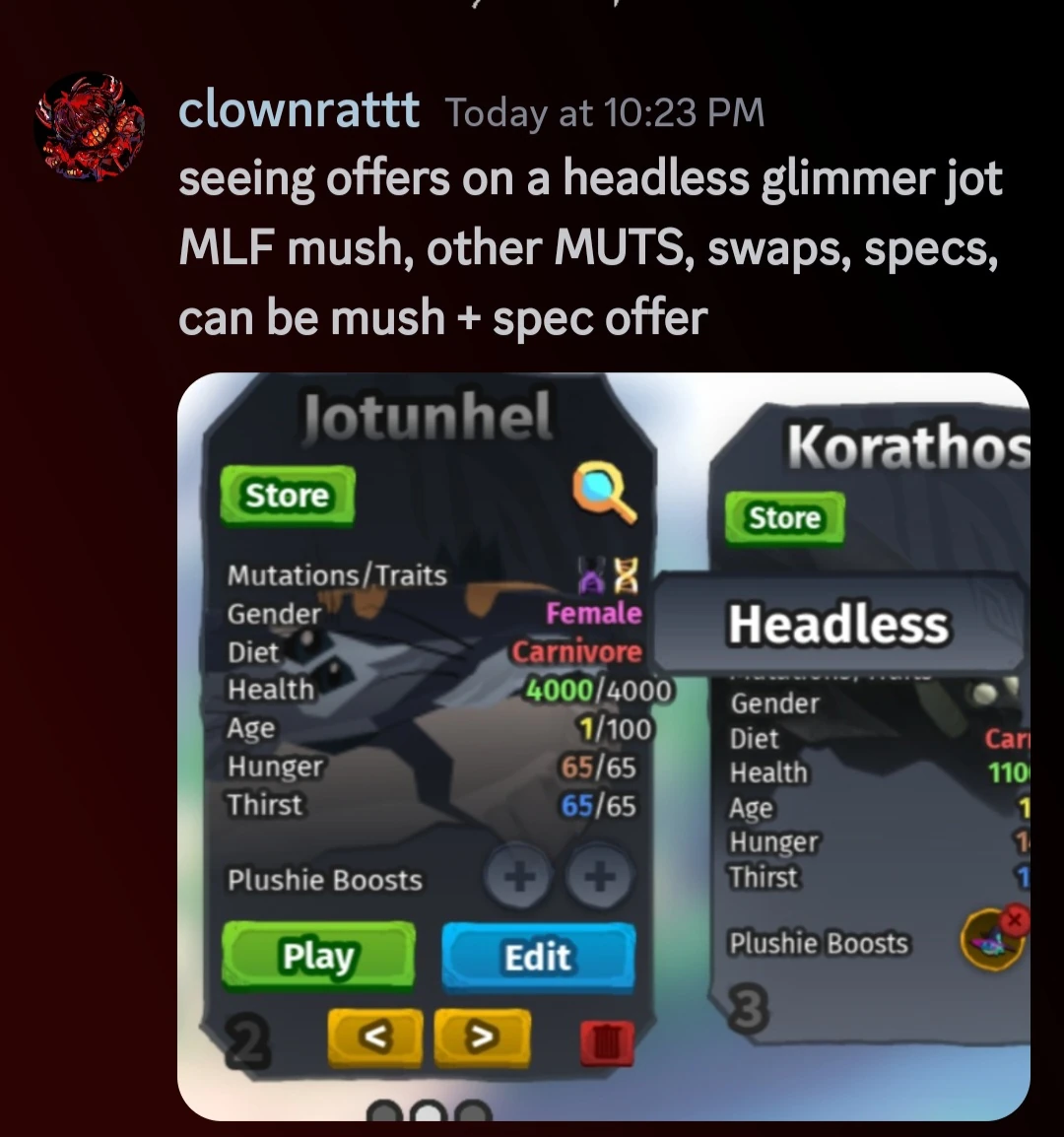 Seeing offers on a silly headless | Fandom