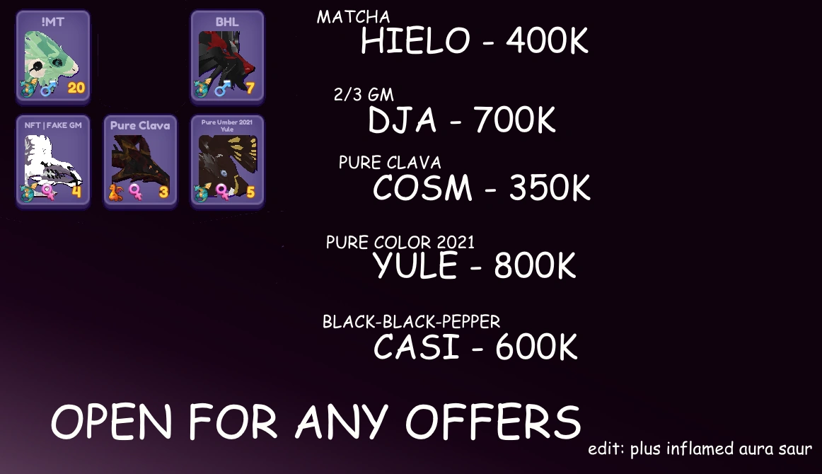 TRADE SHEET | Fandom