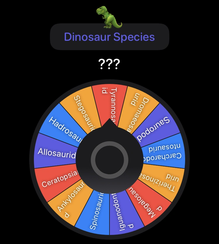 A random Dinosaur generator wheel I made | Fandom