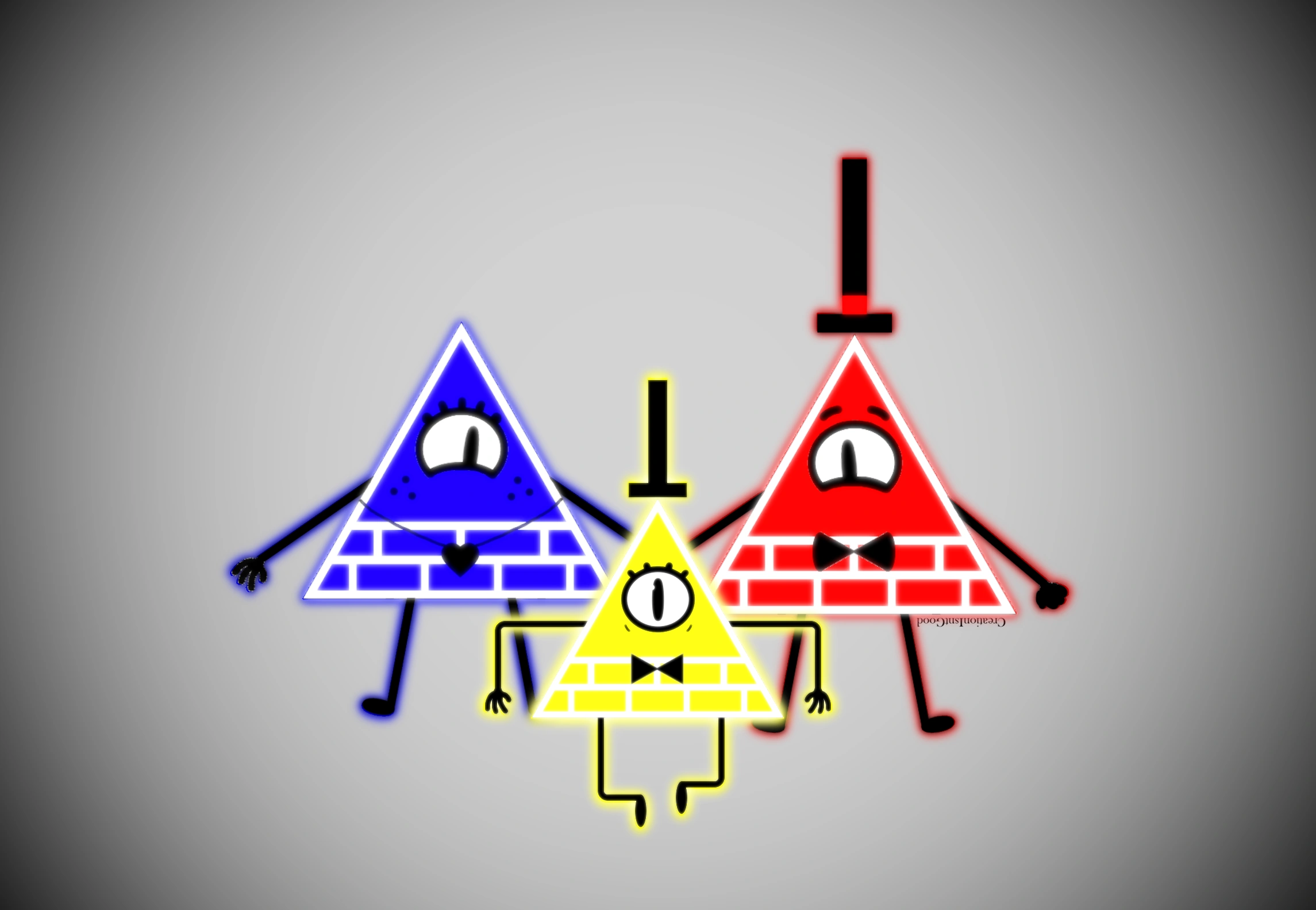 My fanart of Scalene, Euclid, and Bill Cipher from August 11. | Fandom