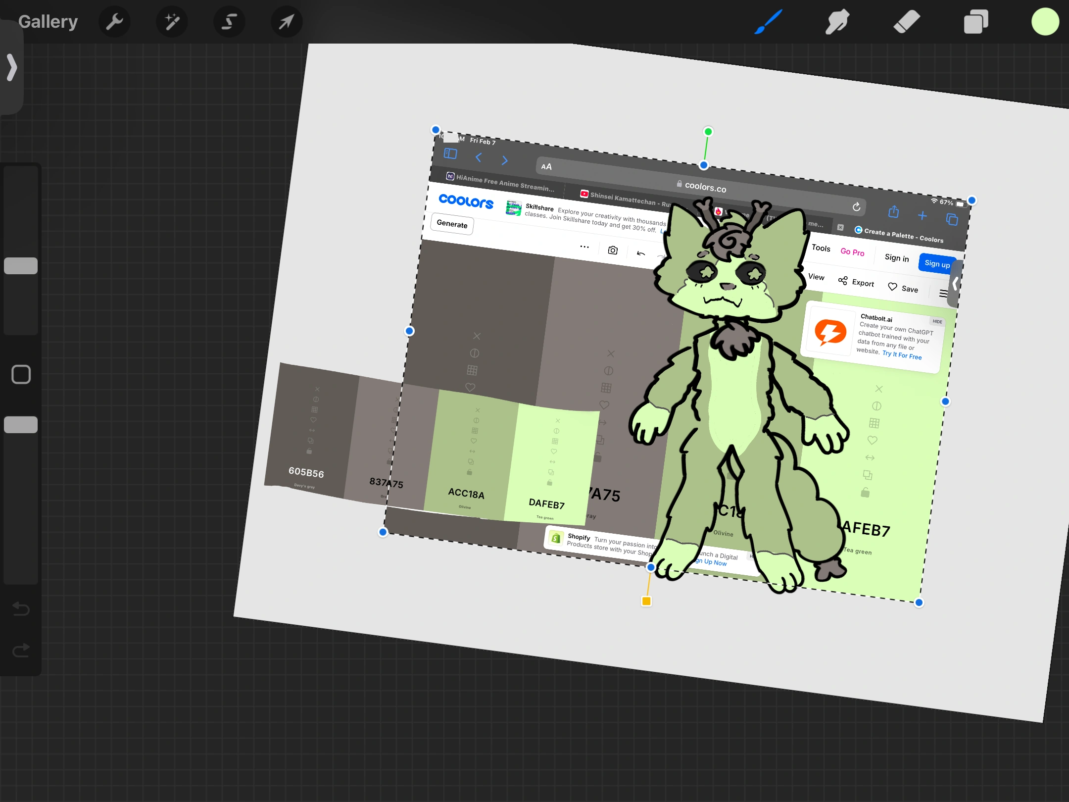 UH PROCREATE BROKE WHEN I WAS TRYING TO GET A REFERENCE TO COLOR MY ...