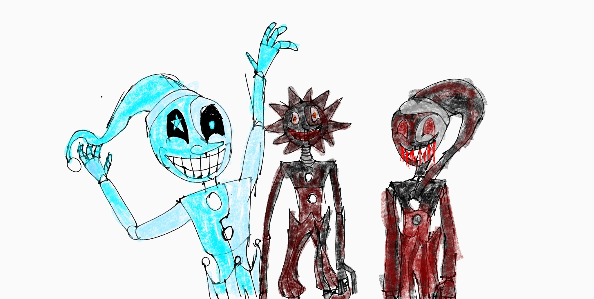 i have now drawn my sun and moon show OCs (frost moon and corrupt sun ...